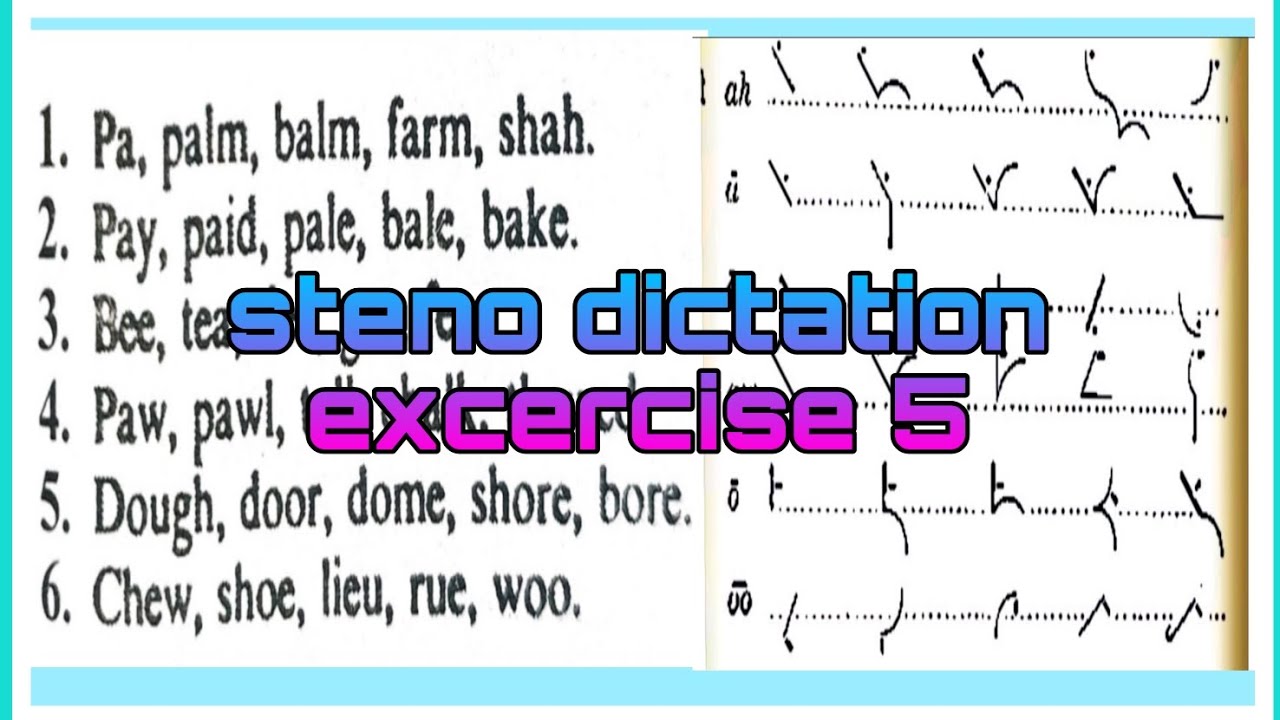 steno dictation excercise 5 Pitman shorthand - YouTube