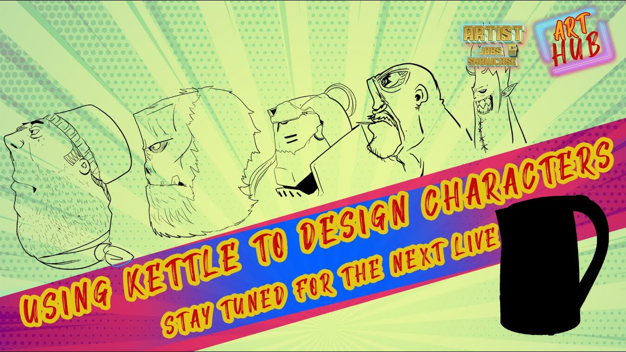 CHARACTER DESIGN SKETCHING - USING KETTLE TO DESIGN CHARACTERS - YouTube