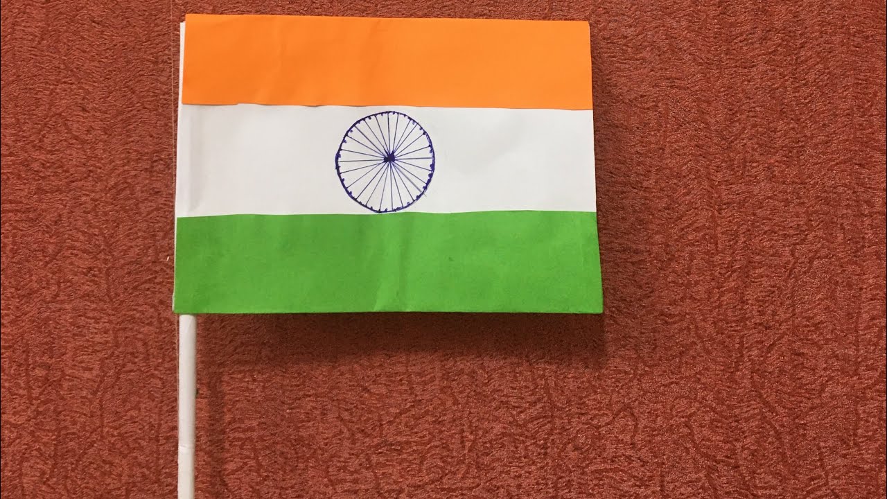 How to make Indian flag with paper/Indian flag making/ kids craft - YouTube