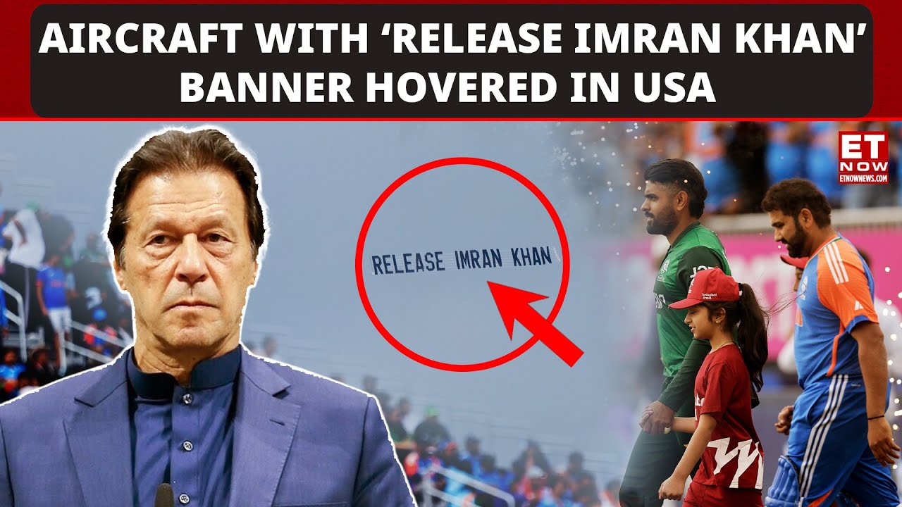 IND Vs PAK Match: Aircraft With ‘Release Imran Khan’ Banner Hovers Over ...