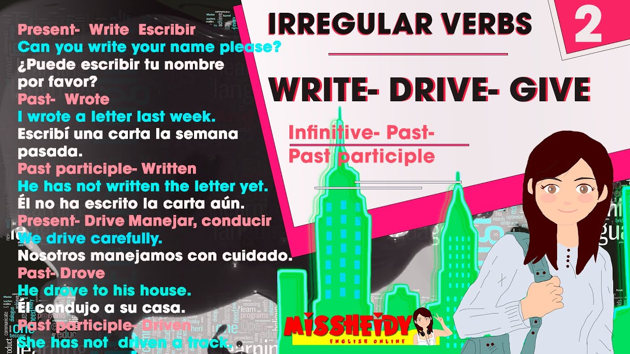 IRREGULAR VERBS--WRITE DRIVE GIVE- Infinitive - Past Past participle ...