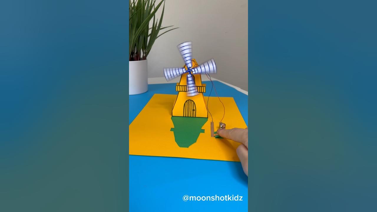 DIY interactive 3D Windmill. Easy paper circuit project for beginners # ...