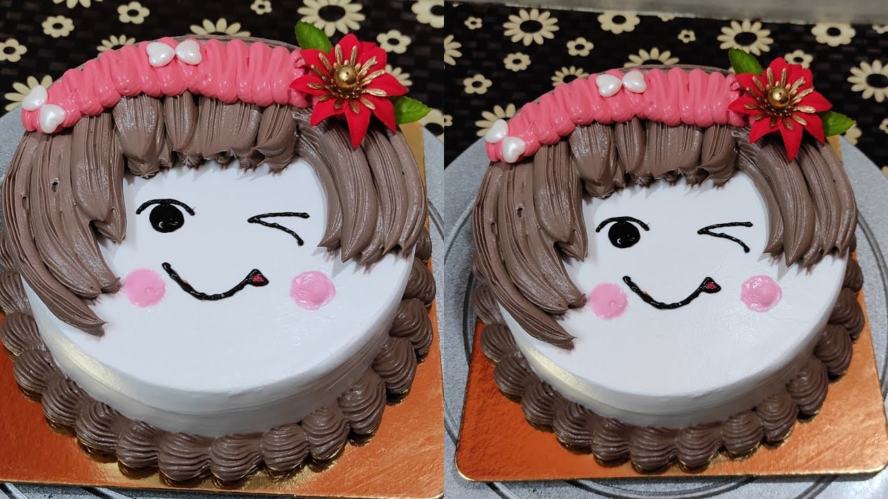 doll face cake half kg pineapple cake बिना किसी doll k doll cake bnana ...