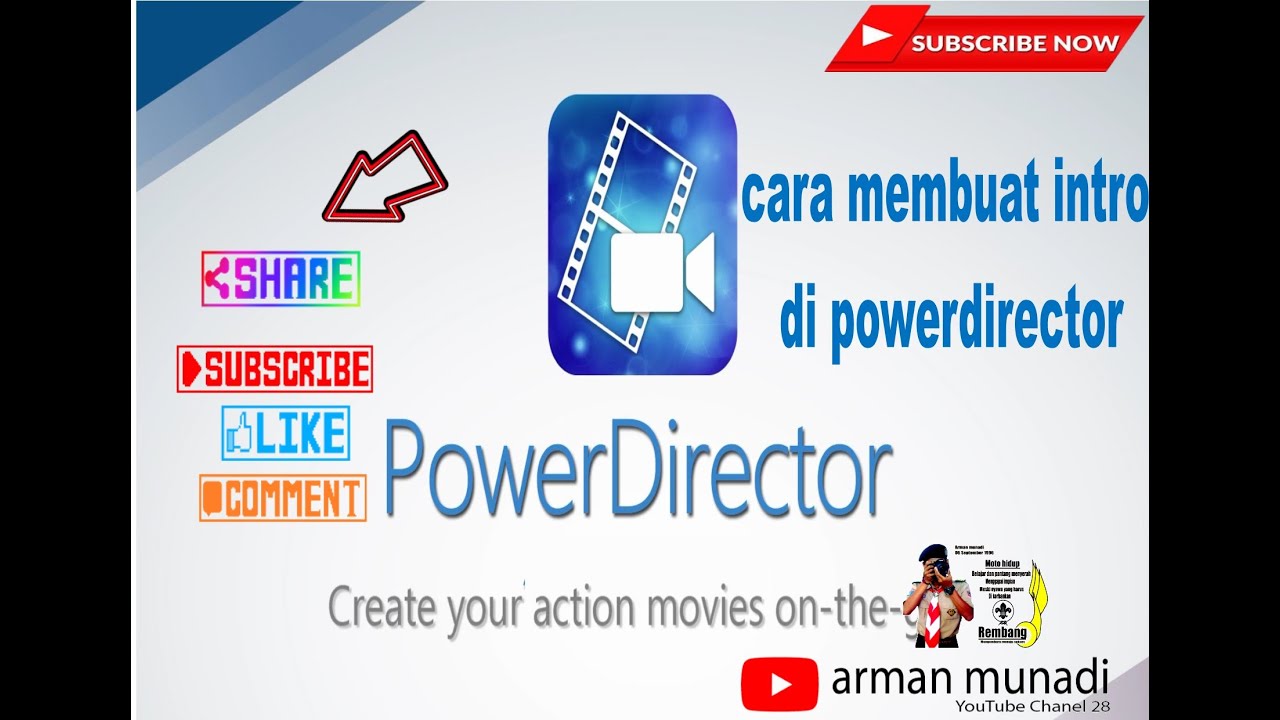 cara membuat intro di powerdirector - YouTube