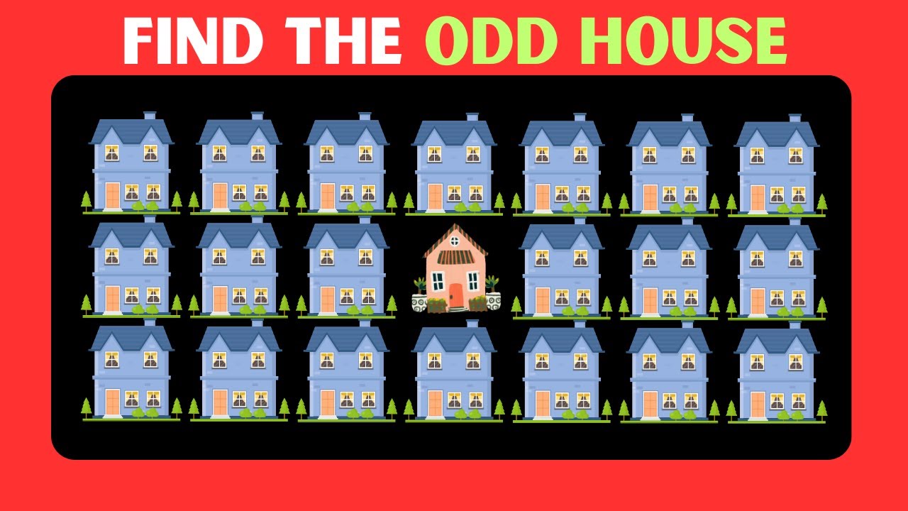 Find The Odd One Out In 13 Sec | House Puzzle | Level 1, Level 2, Level ...
