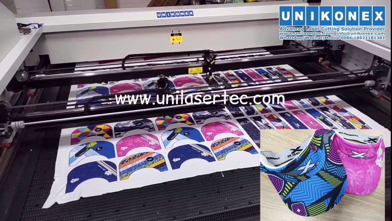 Laser cutting printed cap - YouTube