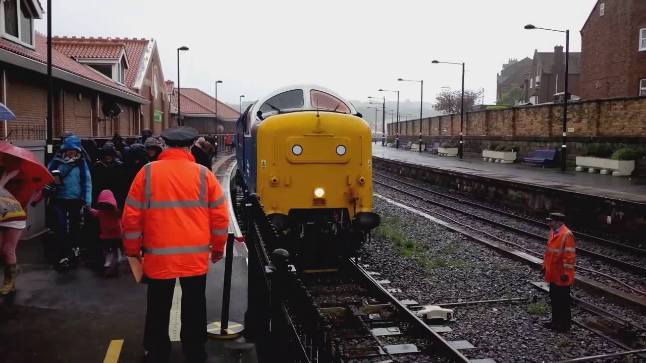 Deltic Pinza arrival at Whitby 31 May 2016 - YouTube