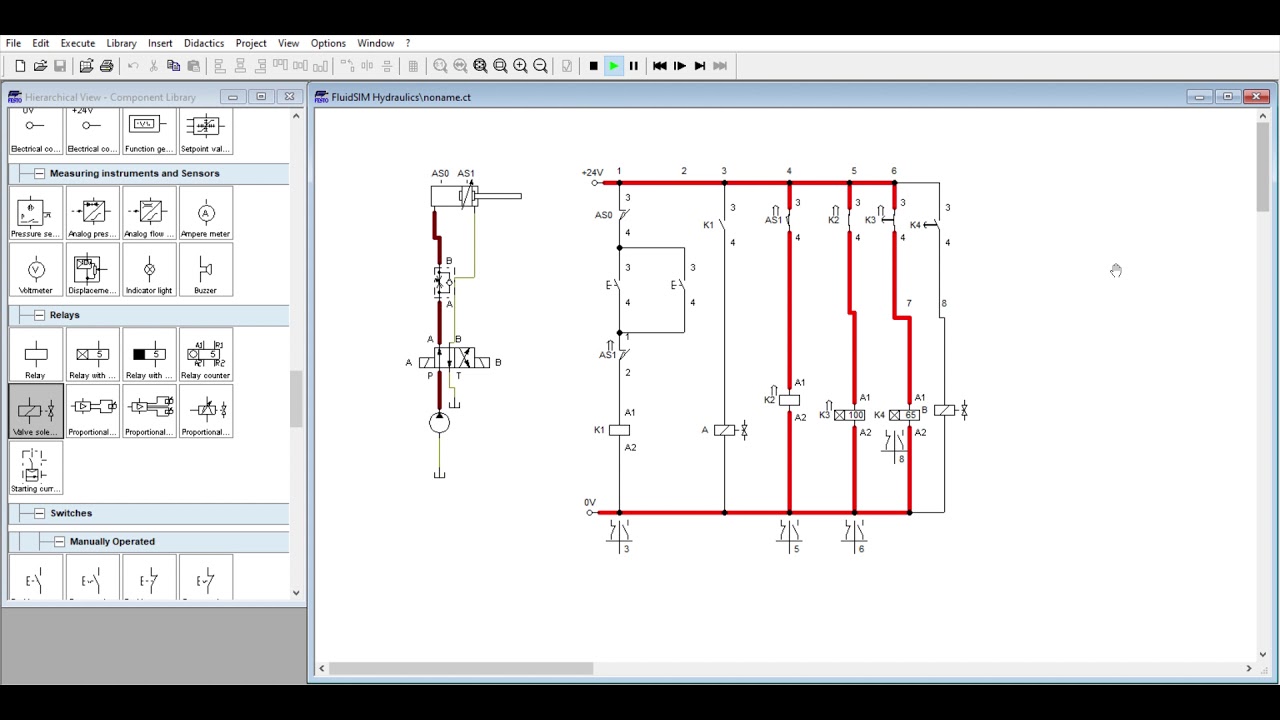 Fluidsim Hydraulics Task 2 simulation - YouTube
