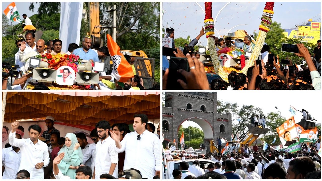 Grand Welcome Rally Dr Sharan Prakash Patil & Priyank Kharge - YouTube
