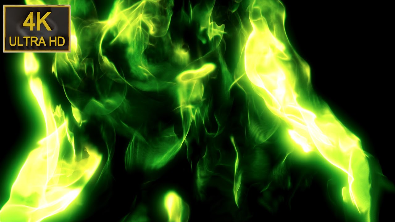 Green fire. Free fire animation in 4k. #fire #background # ...