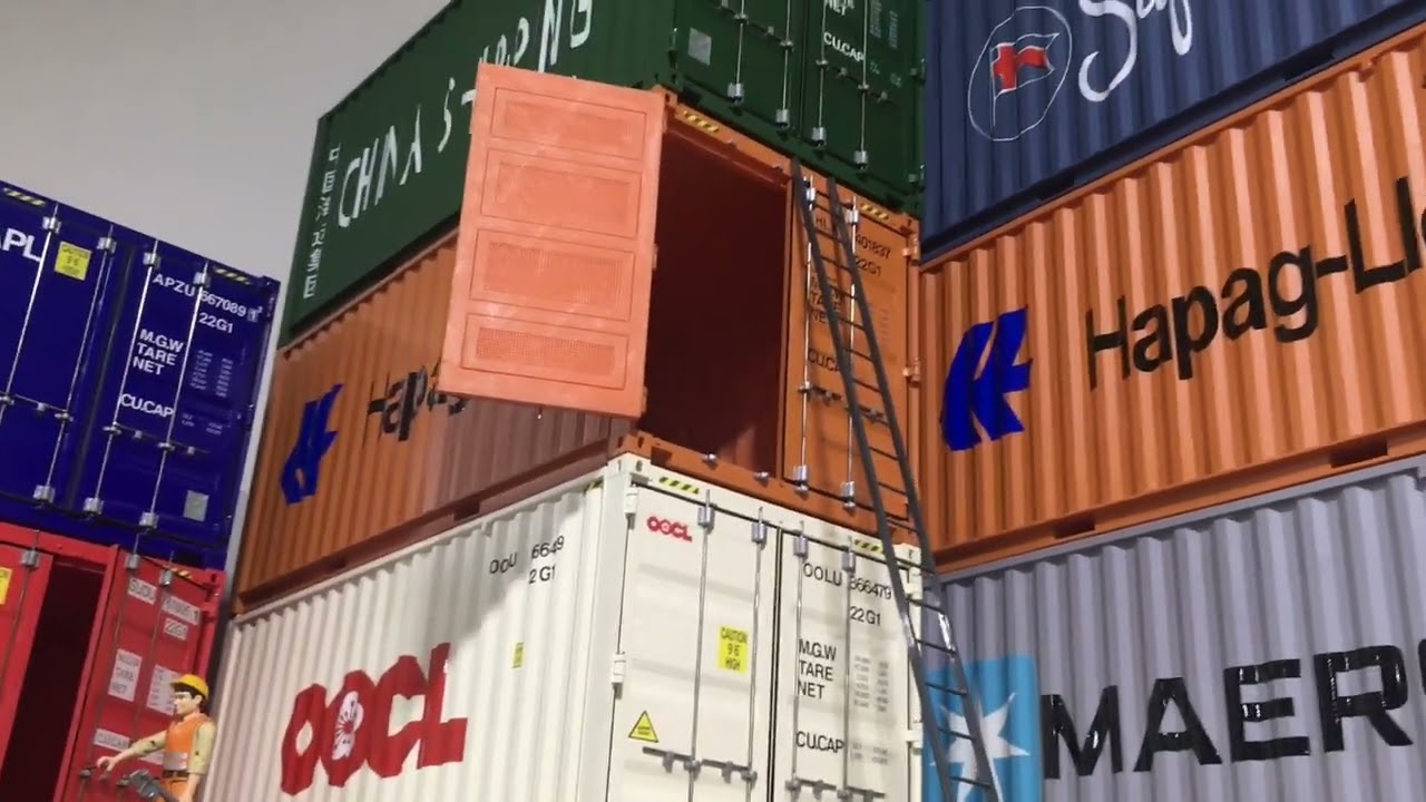 Rusty 3d printed Sea Containers - YouTube