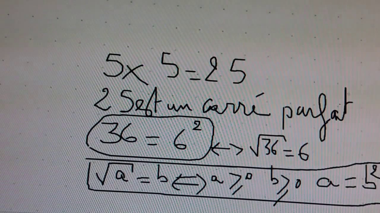 MATHS TUTORIEL UTILISATION DE LA RACINE CARREE - YouTube