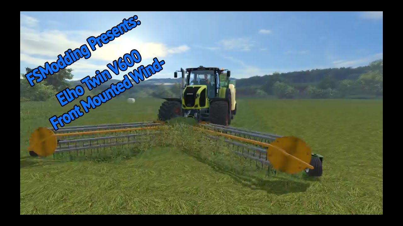 FS15 FSM Elho Twin 600 Front Mounted Windrower - YouTube