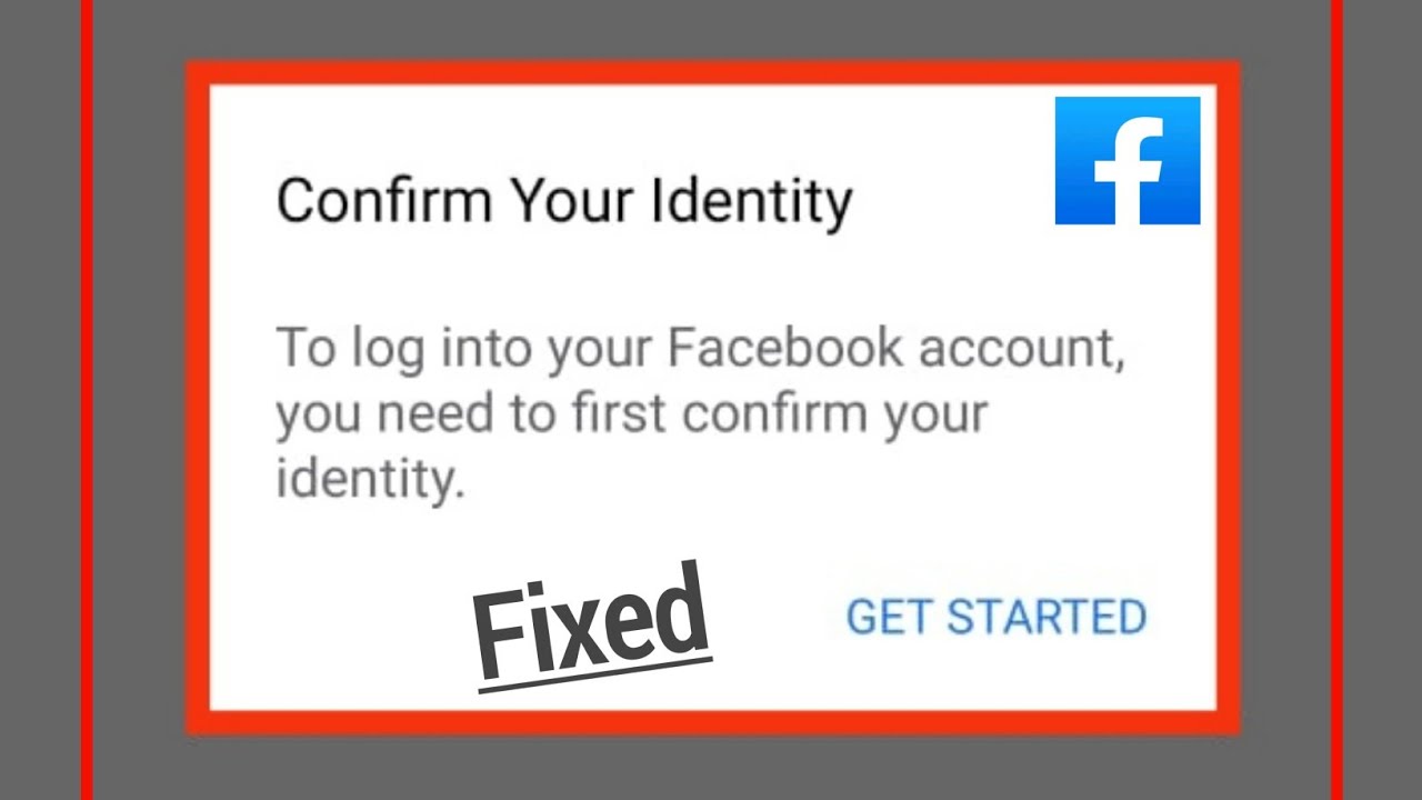 Facebook Fix Confirm Your Identify To Log Into Your Facebook Account ...