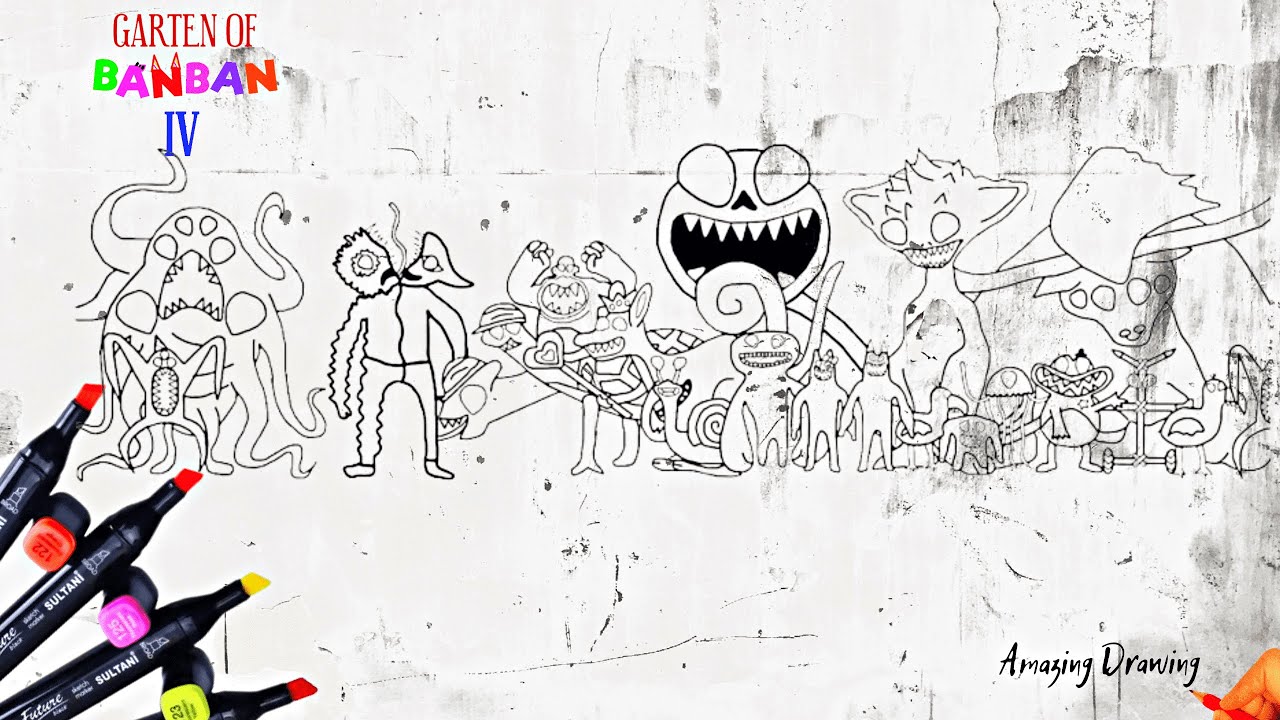 How to color easy Garten of BanBan 4 #4 How to Color Banban 4 ...