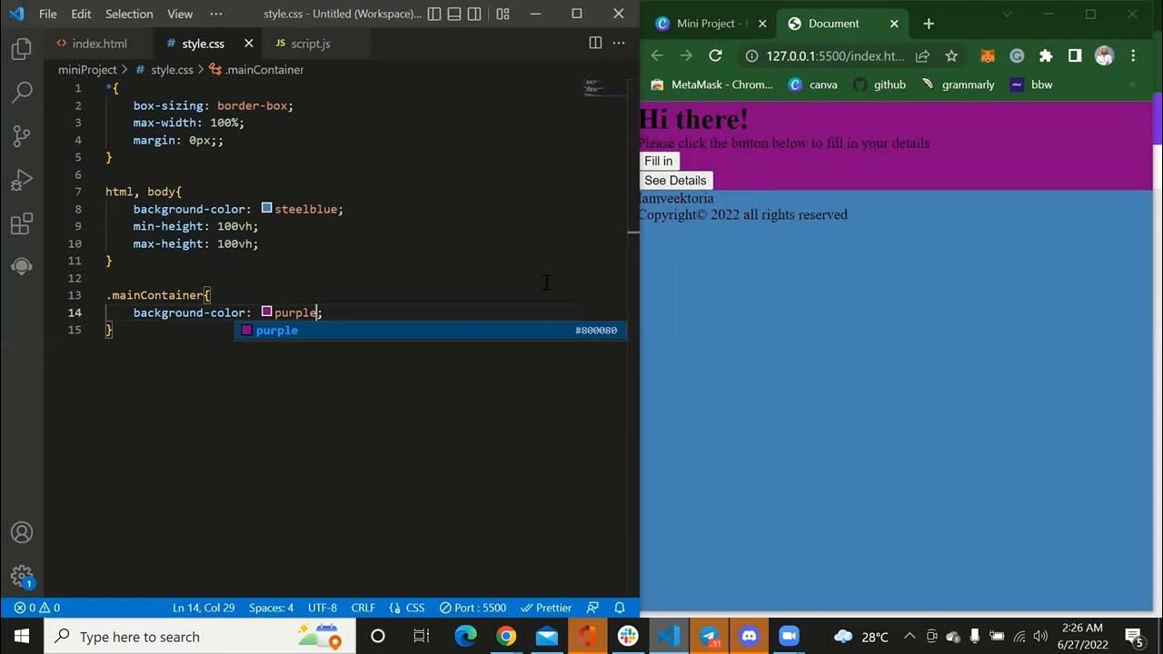 Mini Javascript Project - Part 2 - YouTube