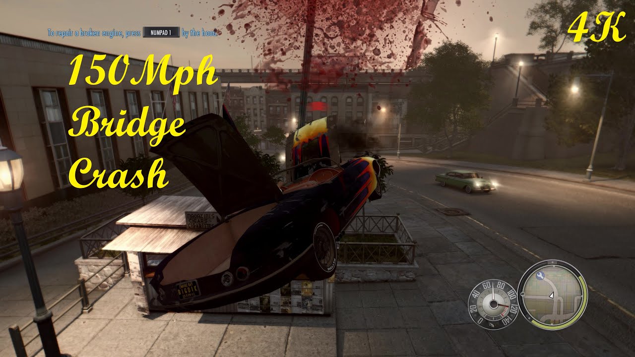 150 Mph Double Dead Stop Bridge Crash in the Convertible. Mafia 2 ...