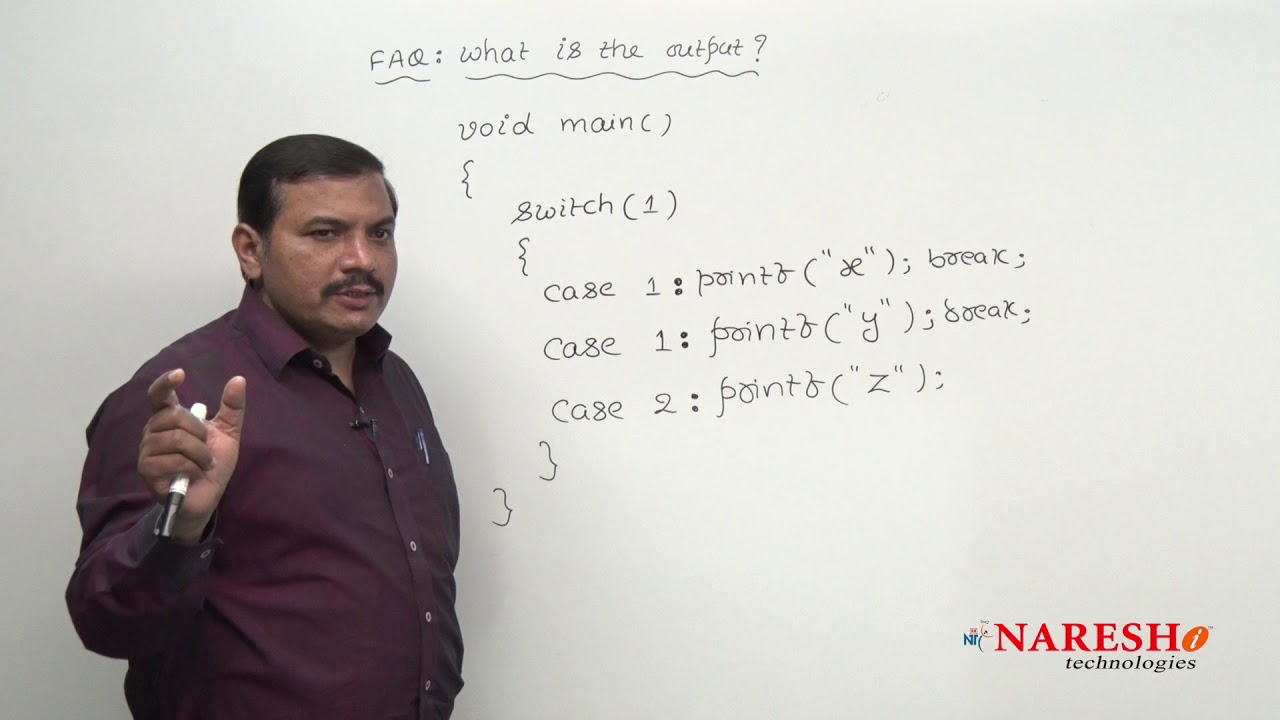 Switch Case Control Statements 1 C Technical Interview Questions Mr Ramana Youtube