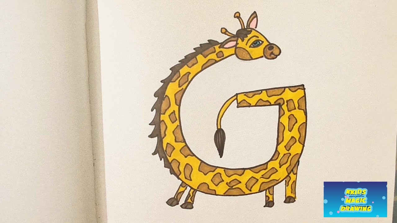 How to draw giraffe l Draw A Giraffe Using Only The Letter G - YouTube