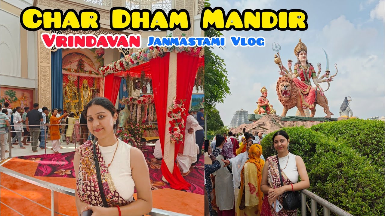 Char Dham Mandir Vrindavan Vlog | Vaishno Devi Temple Mathura ...