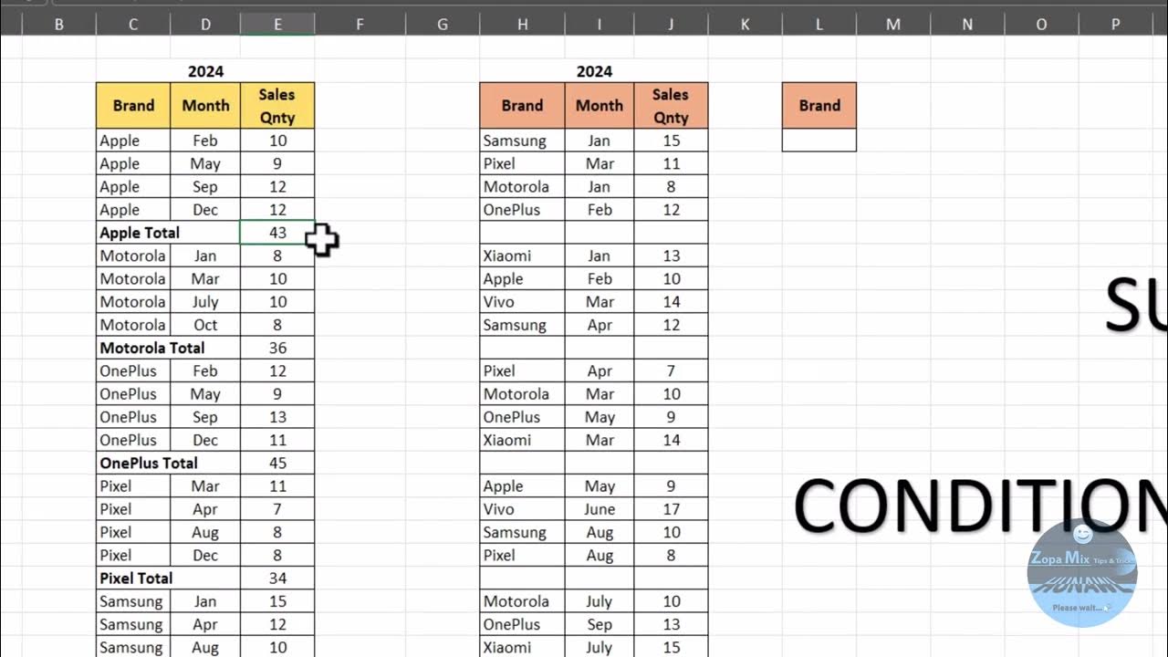 SUBTOTAL and Conditional Formatting in Ms Excel - YouTube