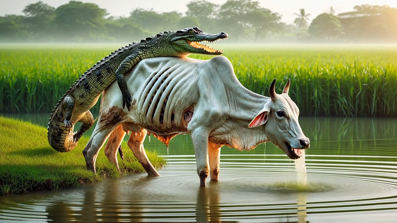 weak cow need help a gentleman help the cow - YouTube