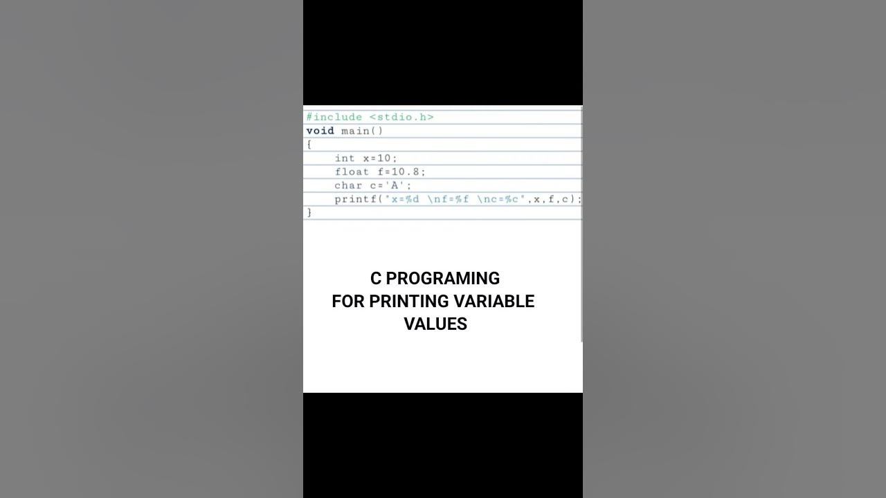 C Programming For Printing Variable Values Python Basicc Learninfinity Iitiiitppsdu