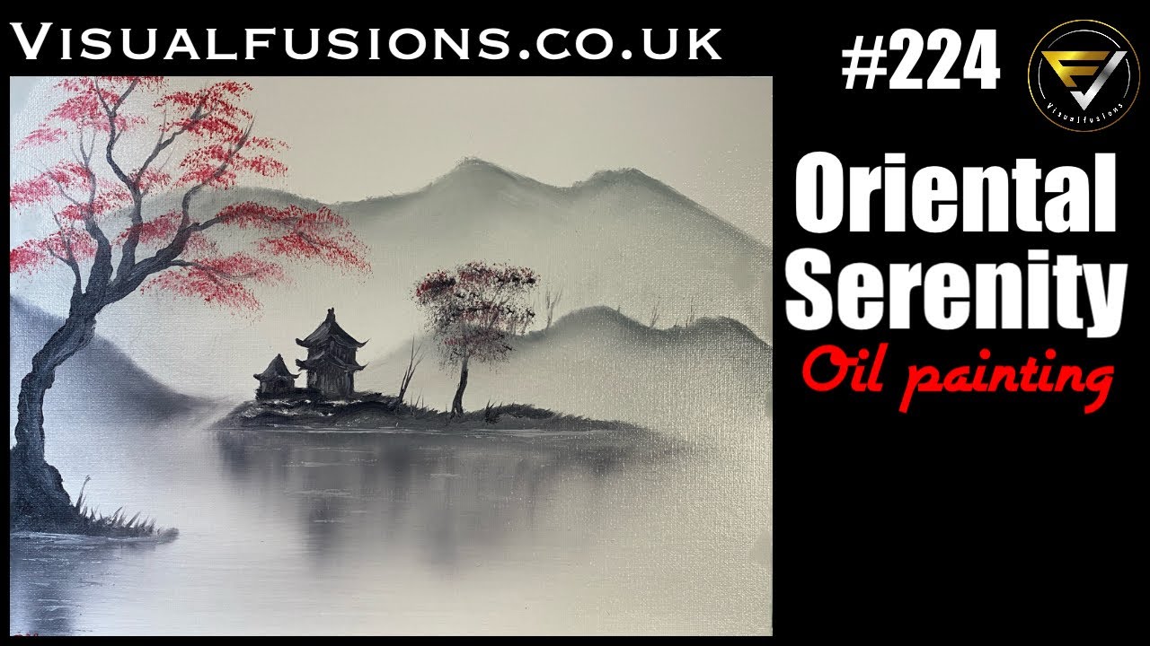 How to Paint ! Oriental Serenity Oil Painting 224 Art Tutorial Asmr Japanese inspired - YouTube