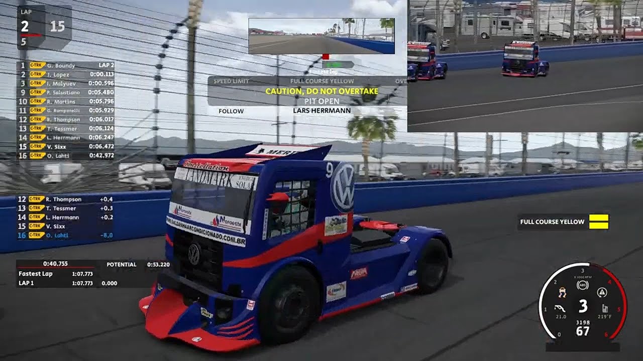 AMS2 Auto Club Speedway Oval VW Constellation Semi Trucks - YouTube