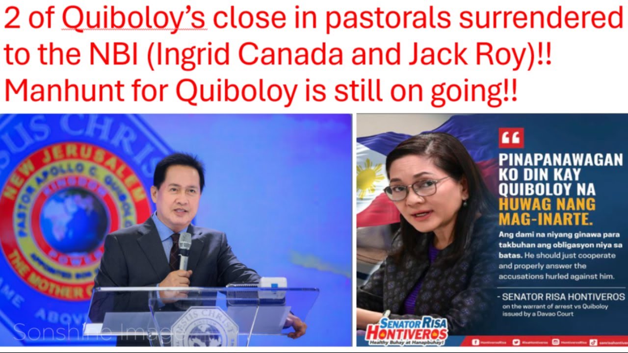 Dalawa sa close in pastorals ni Quiboloy sumurender sa NBI (Ingrid Canada and Jack Roy) on 4/4 ...