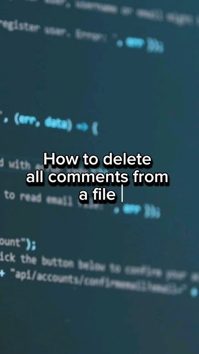 Short tip to delete comments from a file in VS code | Code with kaleem ...