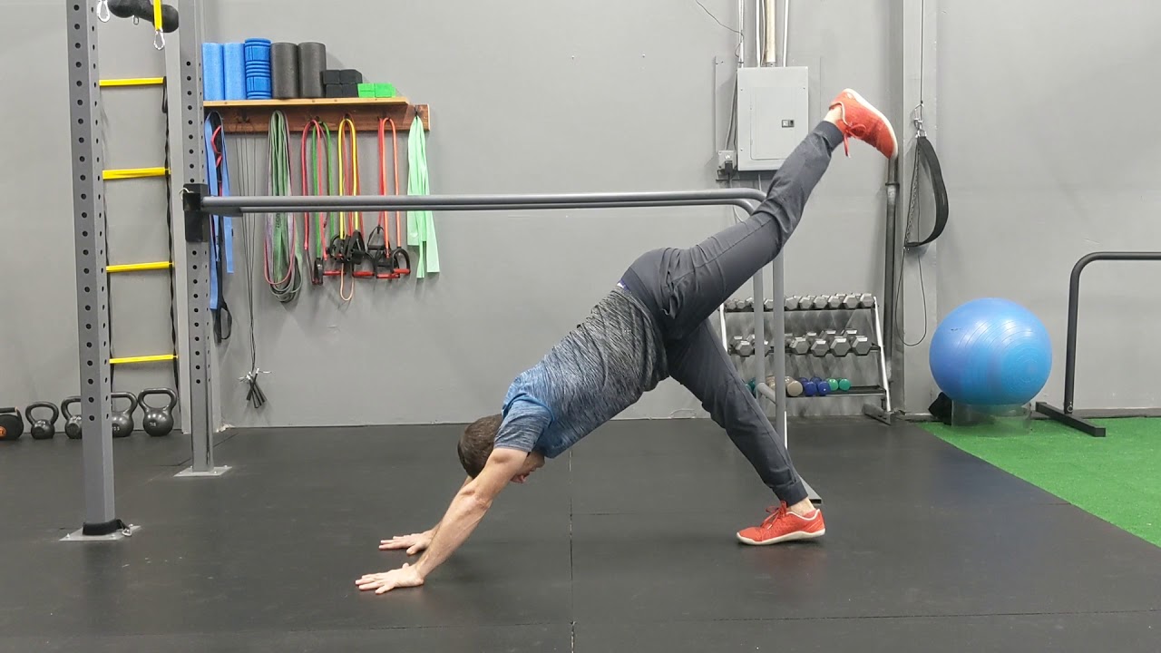 Down dog toe taps - YouTube