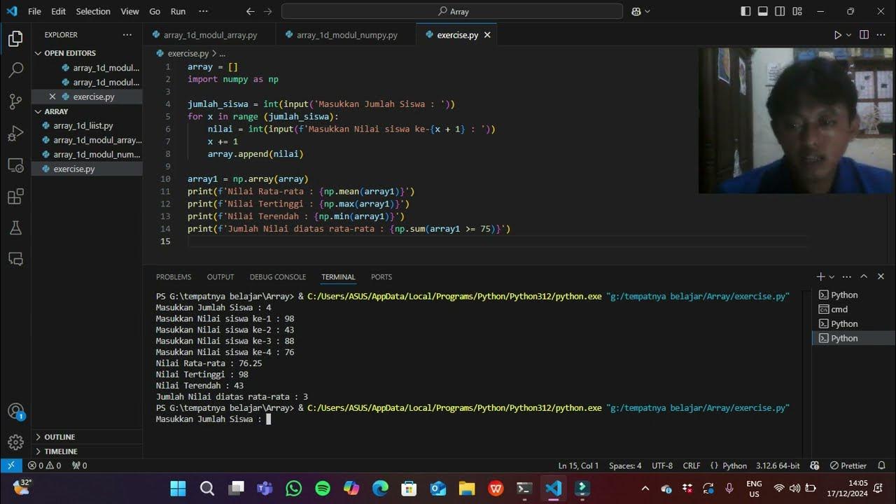 Program Sederhana dari Array 1D - YouTube