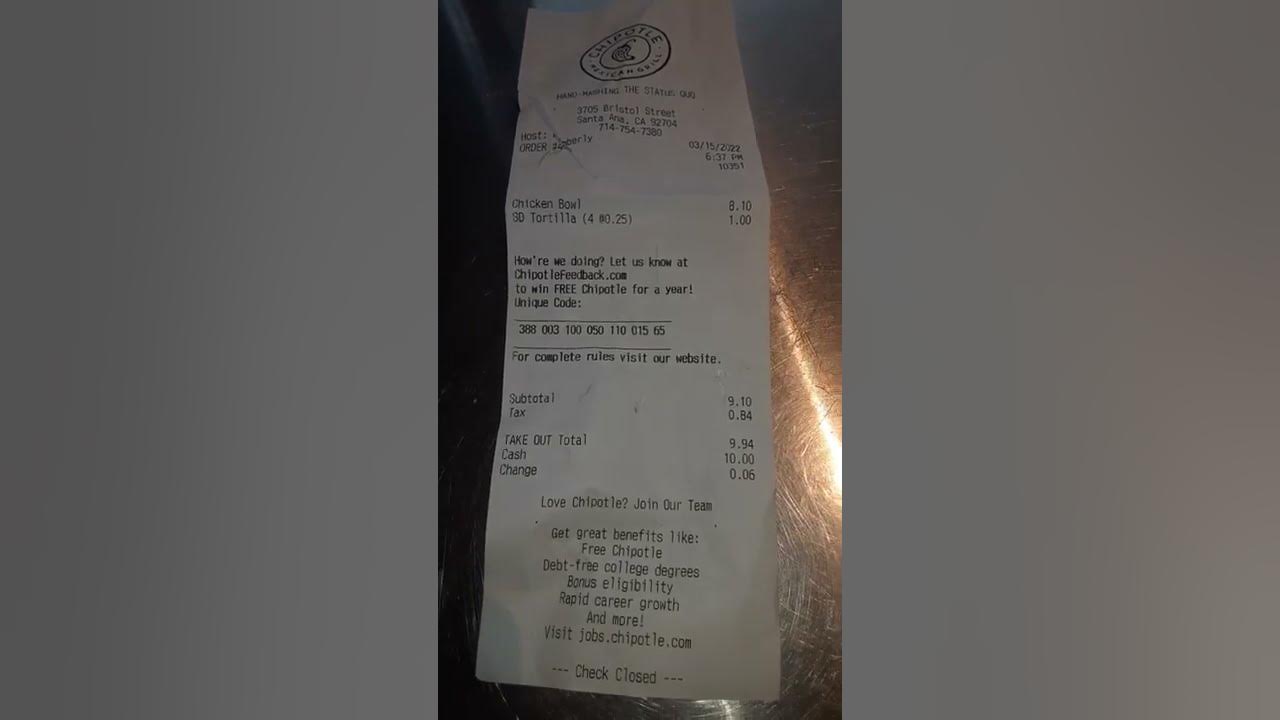 My Chipotle Receipt jarred333 fyp YouTube my-chipotle-receipt-jarred333-fyp-youtube