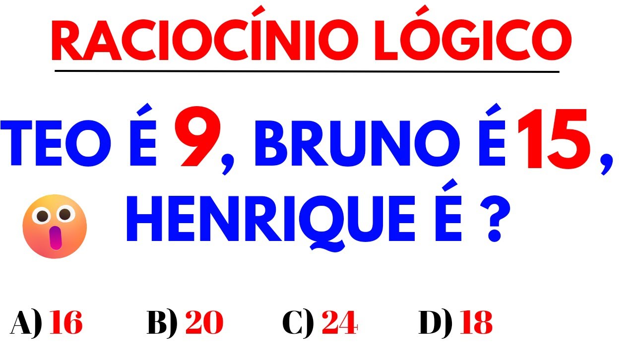 RACIOCÍNIO LÓGICO 😨 97,8% NÃO SABE a LÓGICA Dessa QUESTÃO - YouTube