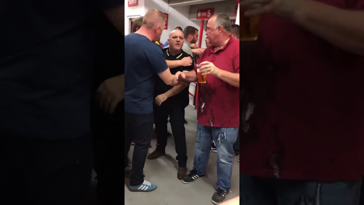Nottingham Forest fans fighting over the last pie... - YouTube