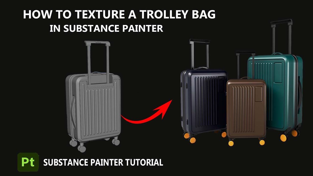 How to Texture Trolley bag in Substance painter - YouTube