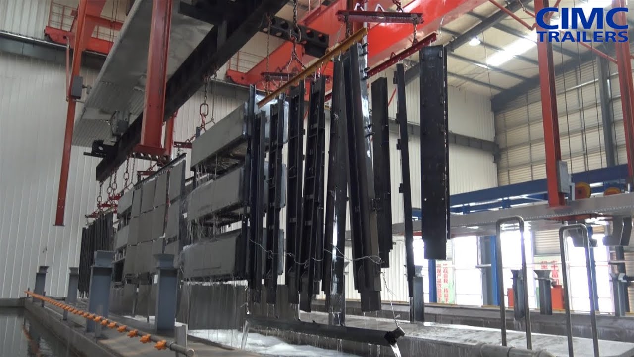 CIMC Bulk Cargo Trailer | Production Process of 3 Axle 60Ton Sidewall ...