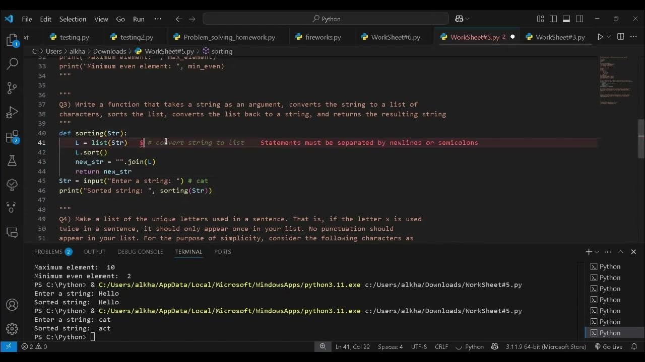Python Lab WS_5 - YouTube