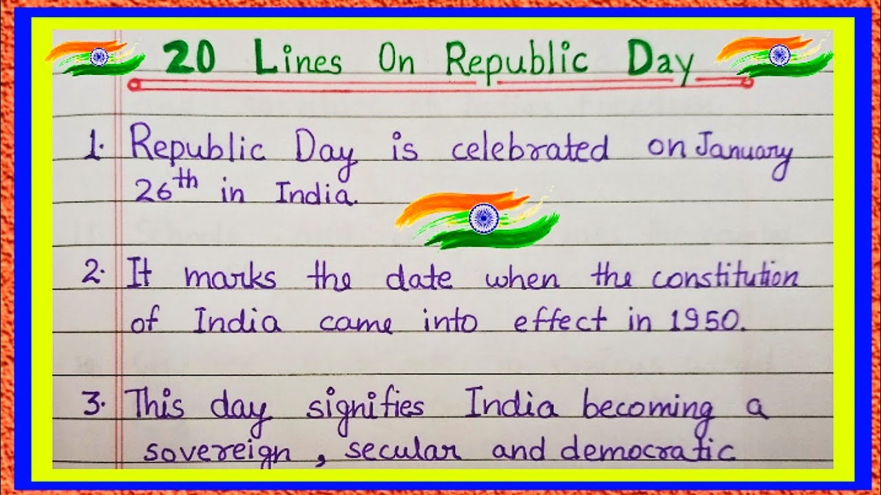 20 Lines on Republic Day (26 January) in English | Republic Day 20 ...