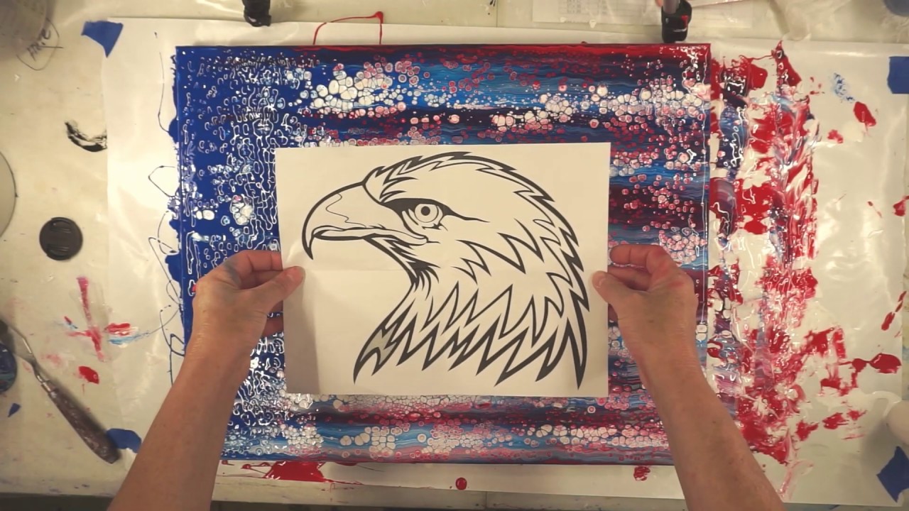 Acrylic Pouring Painting - Patriotic Red White and Blue Swipe #91 - YouTube