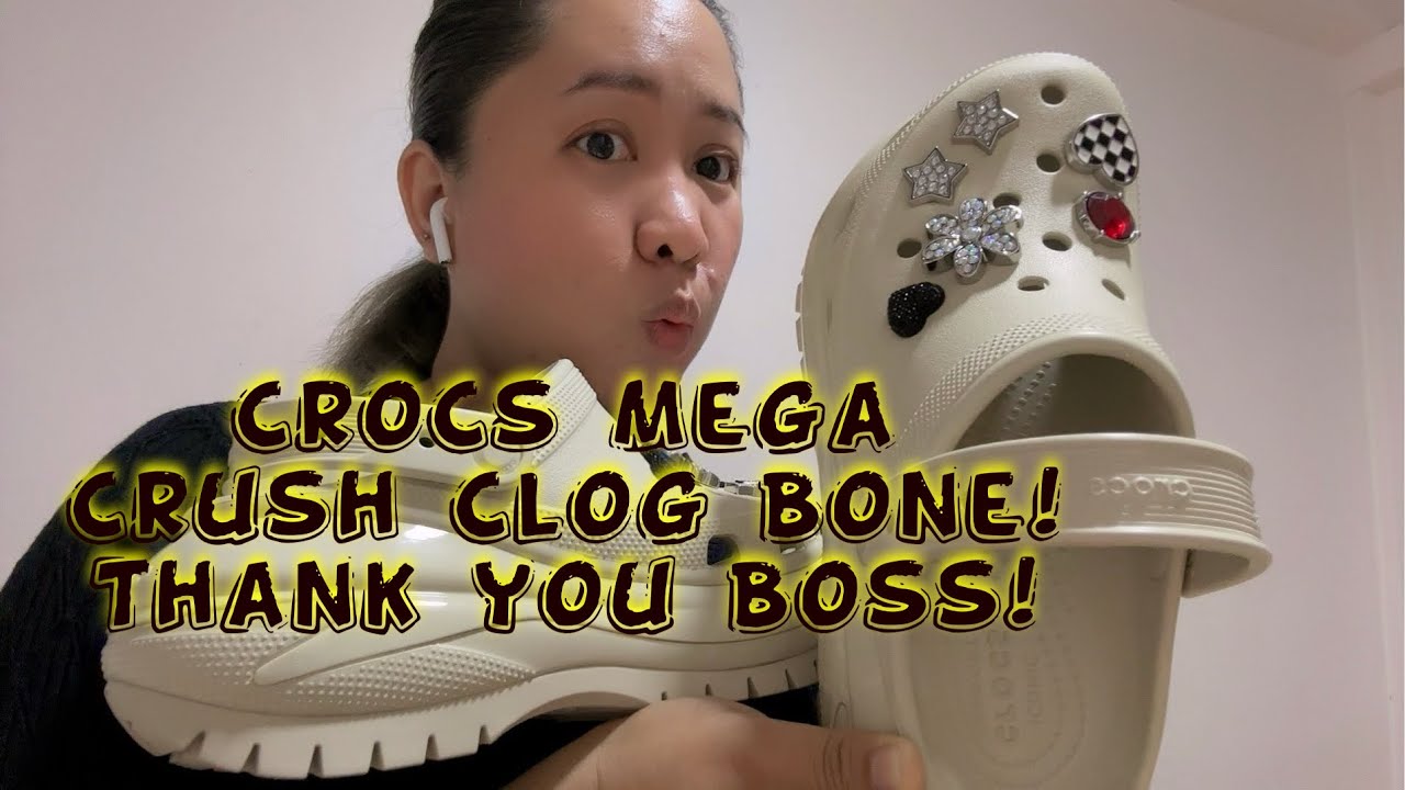 Crocs Mega Crush Clog Bone! Thank yoU boss! - YouTube