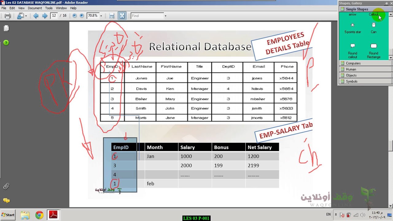 MS Access 2007 9 المفاتيح Keys - YouTube