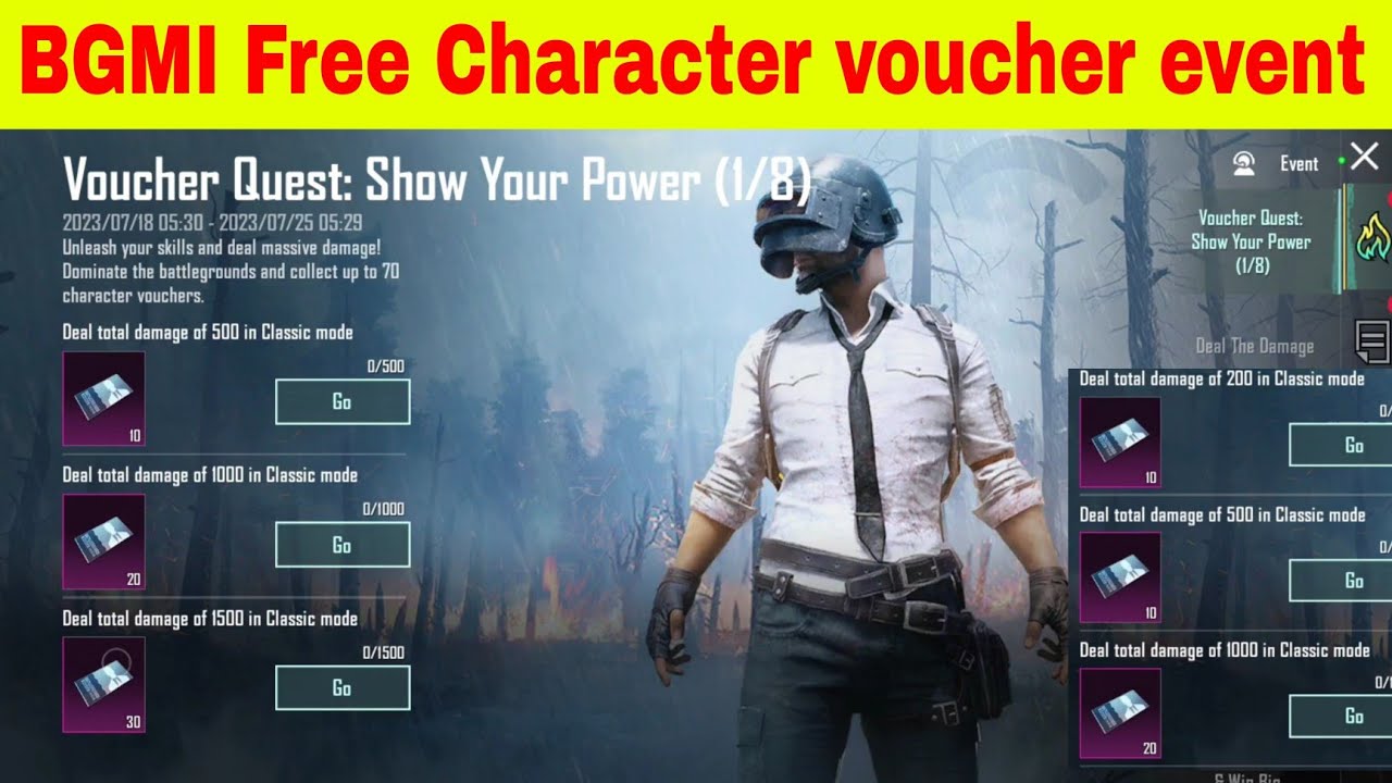 Bgmi Character voucher event | Bgmi Character voucher | free Character ...