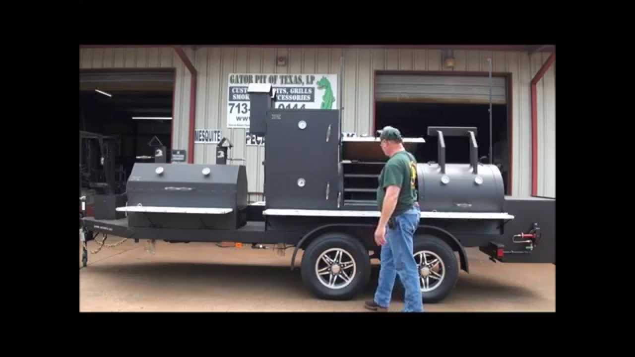 Large custom trailer cooker by Gator Pit #gatorpit - YouTube