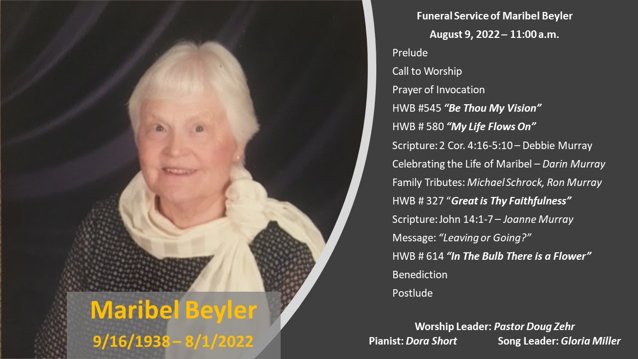 Funeral Service of Maribel Beyler - YouTube