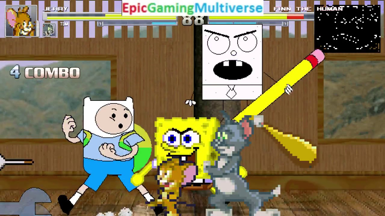 Tom Cat And Jerry The Mouse And DoodleBob And SpongeBob VS Finn the ...