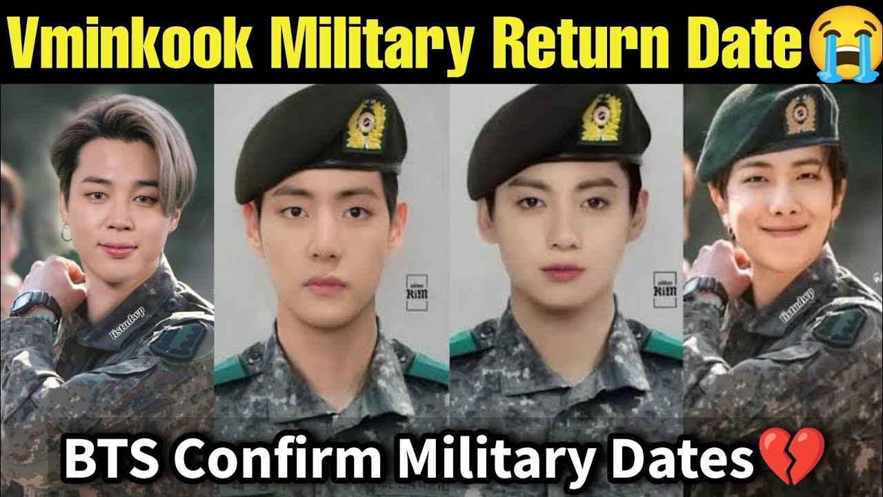 Vminkook RM Military Return Date 😭 Bighit Confirm Military Dates 💔 #bts ...