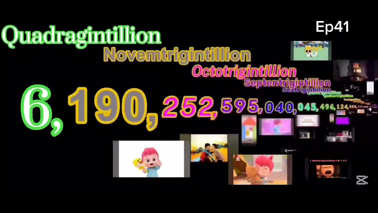 Numbers 0 to 1 Unquadragintillion (41/100) Centillion - YouTube