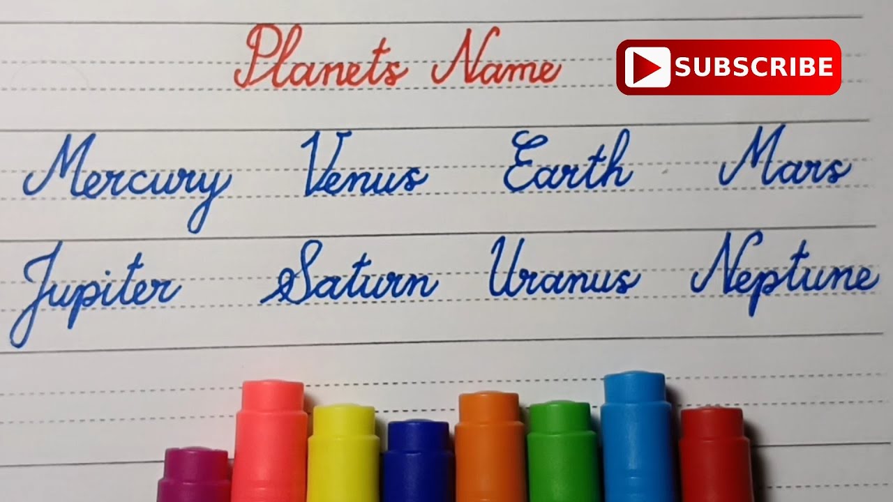 How to Write Planets Name in Cursive Writing Cursive Writing Practice ...